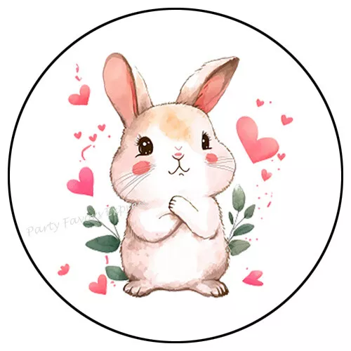 Kira Sticker With Cute Bunny Rabbit With Hearts Easter Decorative ...