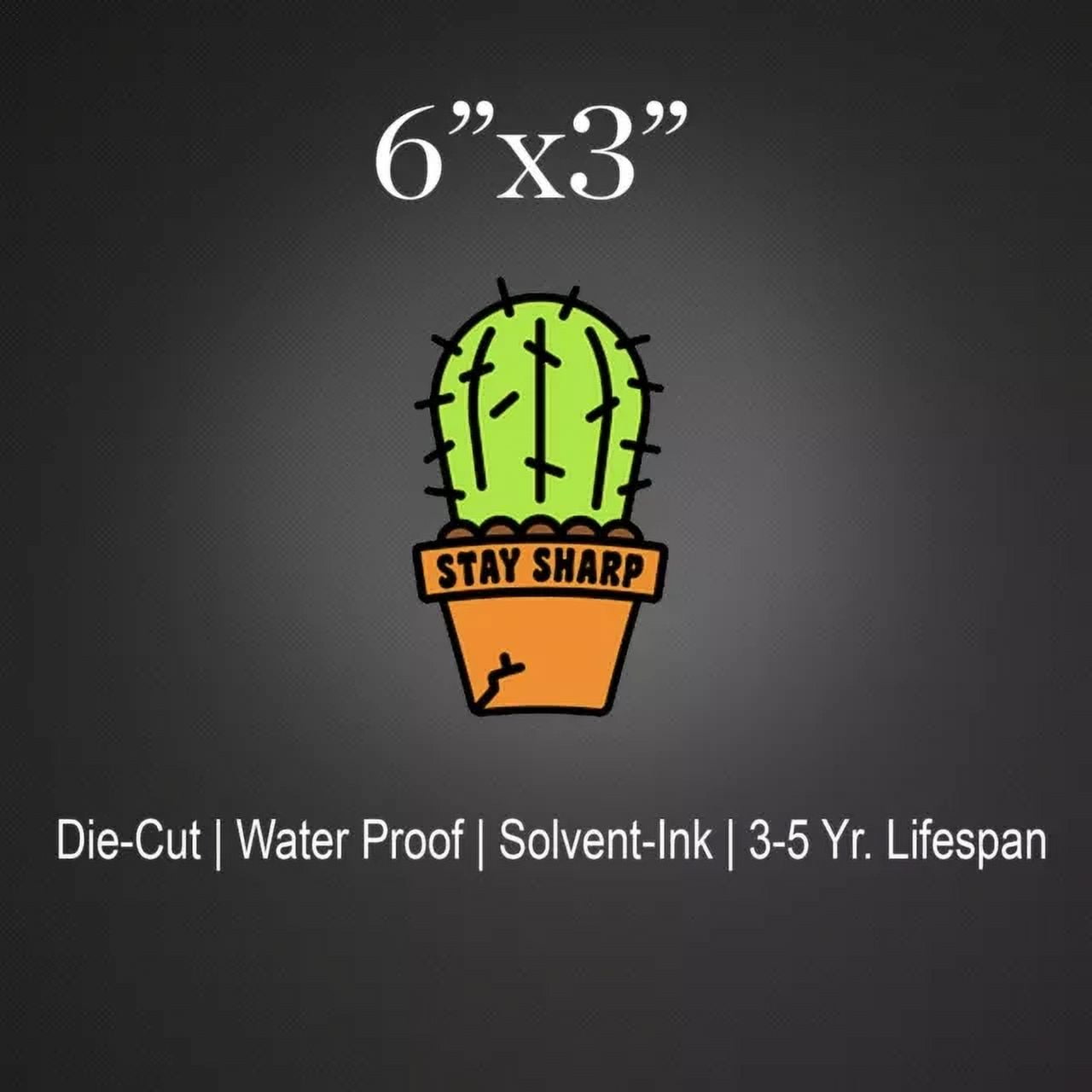 Kira Sticker With Cute Cactus Stay Sharp Vinyl Sticker Waterproof Car ...