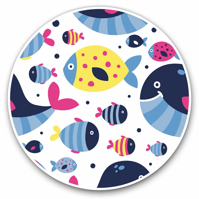 Kira Sticker With Cute Cartoon Tropical Fish Cool Gift Decorative ...