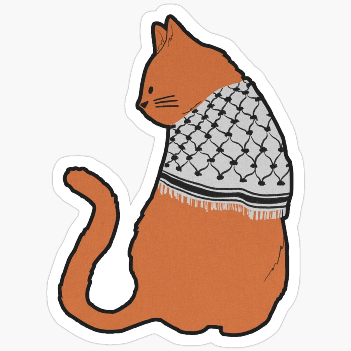 Kira Sticker - Cute Cat In An Arabic Scarf Sticker, Funny Waterproof ...