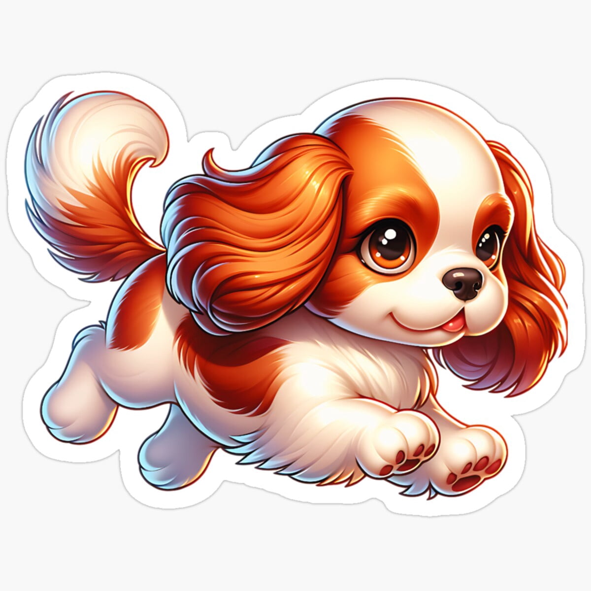 Kira Sticker - Cute Cavalier King Charles Spaniel Puppy Sticker, Funny ...
