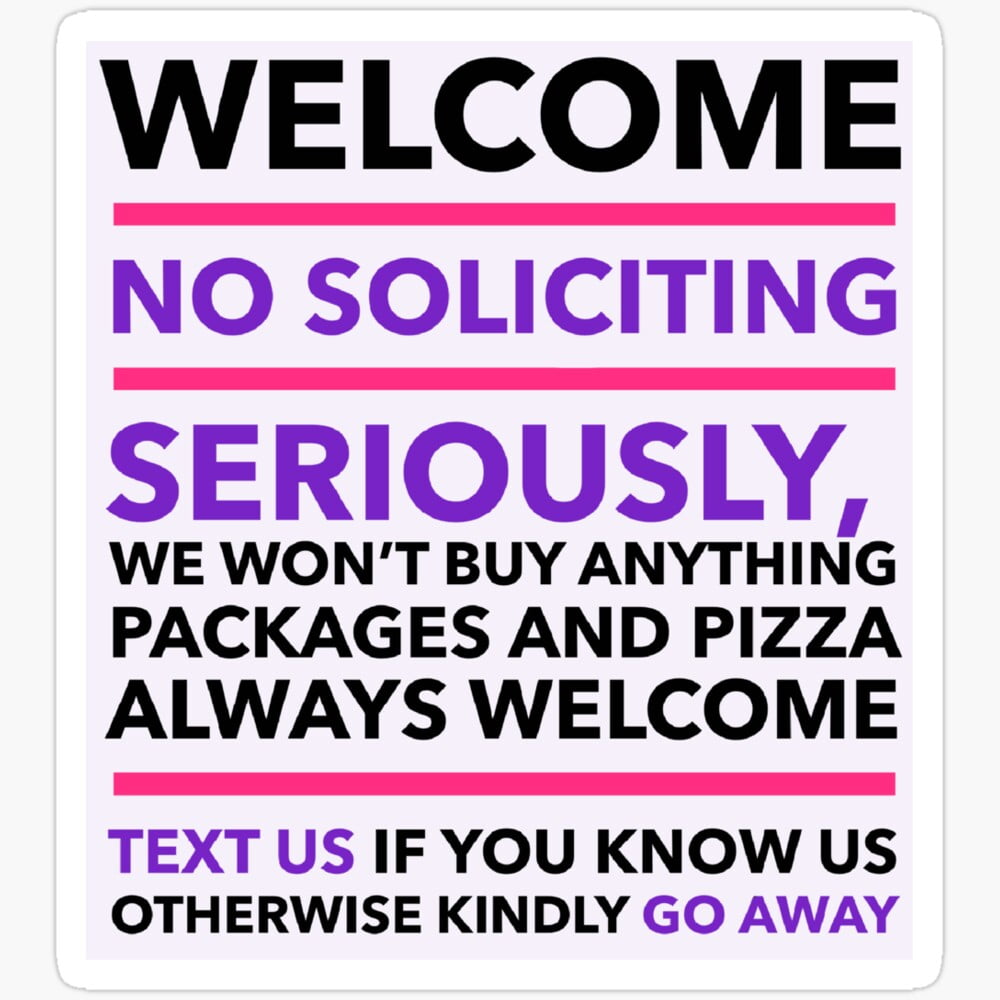 Kira Sticker With Cute Cute Go Away No Soliciting House Dã©Cor ...