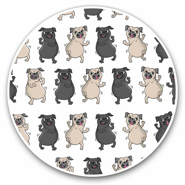 Kira Sticker With Cute Dancing Pug Dogs Puppy Cool Gift Decorative ...