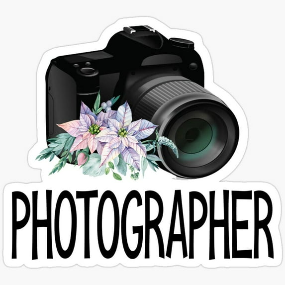 Kira Sticker - Cute Floral Camera Photographer Photography Gift Sticker ...