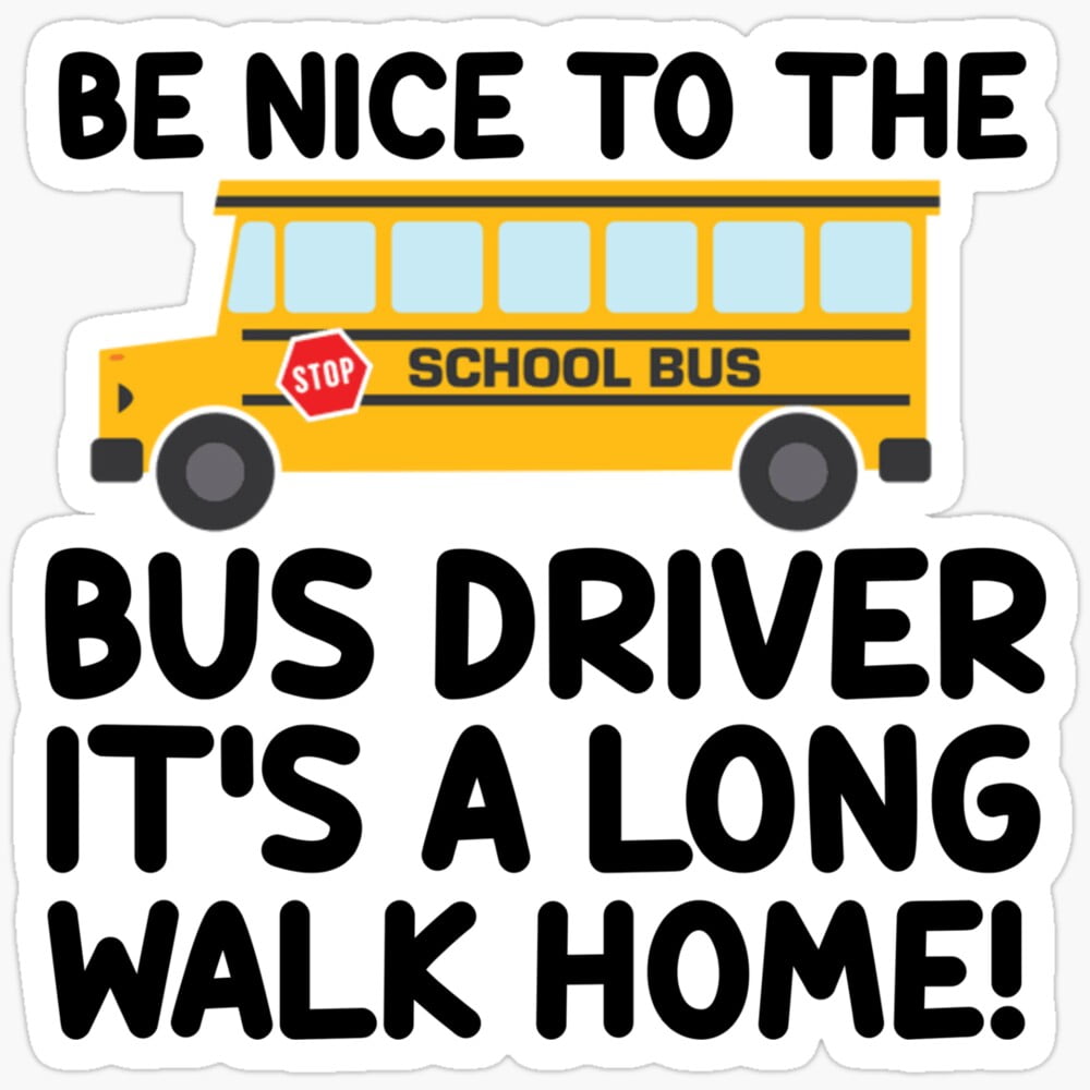 Kira Sticker - Cute Funny School Bus Driver Job Driving Transportation ...