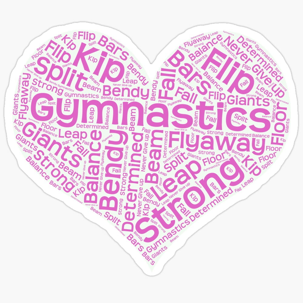 Kira Sticker Cute Gymnastics Themed Wordcloud Gift Design Great Gift ...