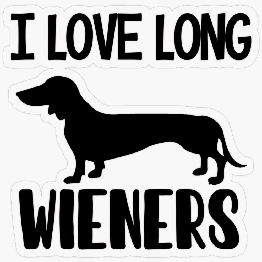 Kira Sticker With Cute I Love Long Wieners Cute Dachshund Doxie Dog ...