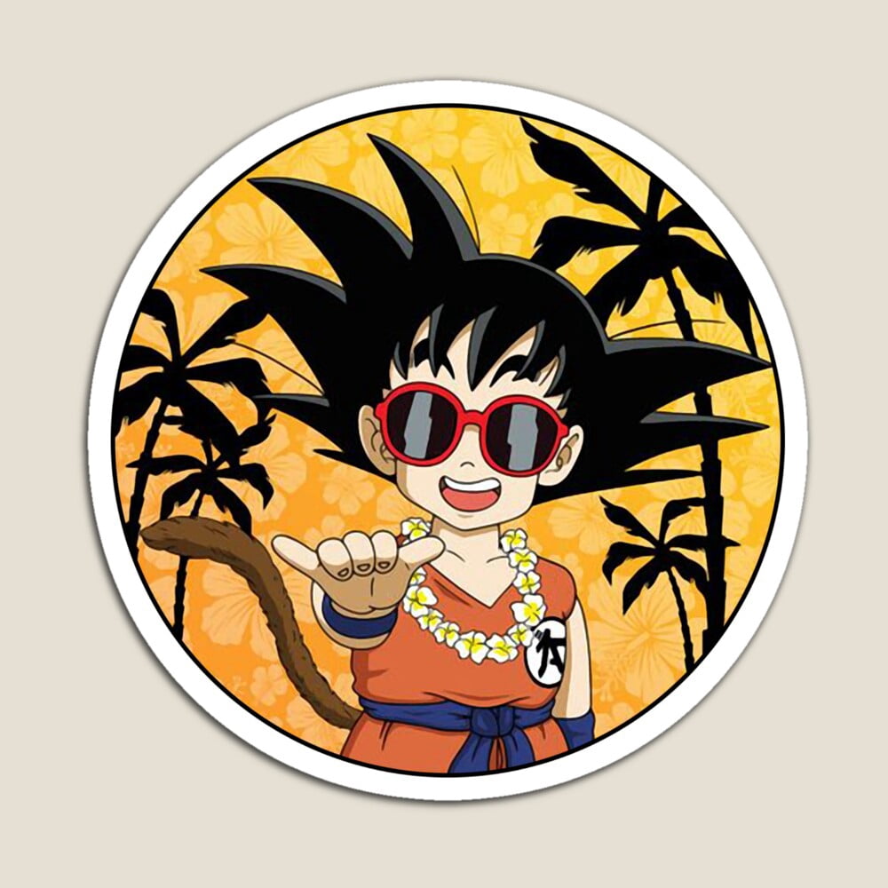 Kira Sticker With Cute Kid Goku Summer Vibes Dragon Ball Z Decorative ...