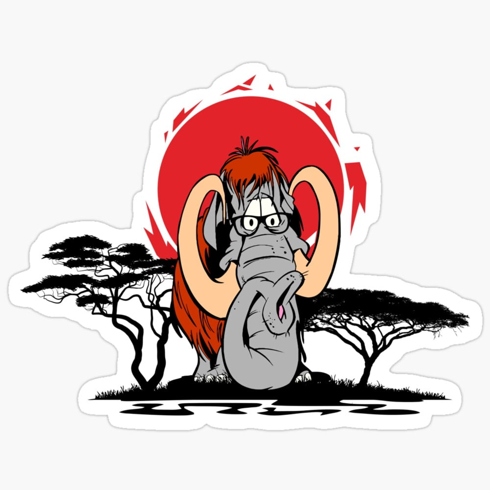 Kira Sticker - Cute Mammoth Sunset - Phone Stickers, Waterproof Decals ...