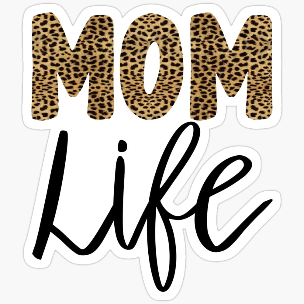 Kira Sticker - Cute Mom Life Cheetah Print Mother Mama Moms Gift Son ...