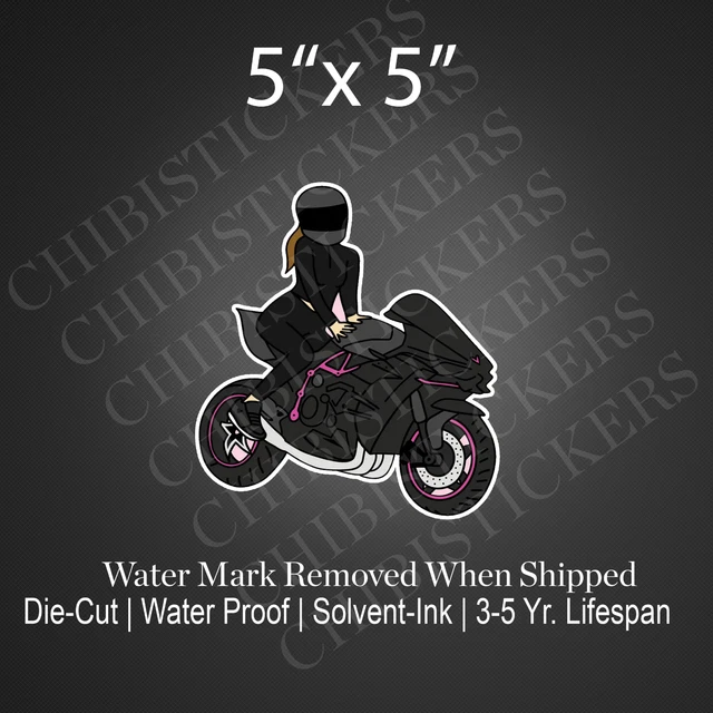 Kira Sticker With Cute Motorcycle Motorcyclist Girl Bumper Sticker ...
