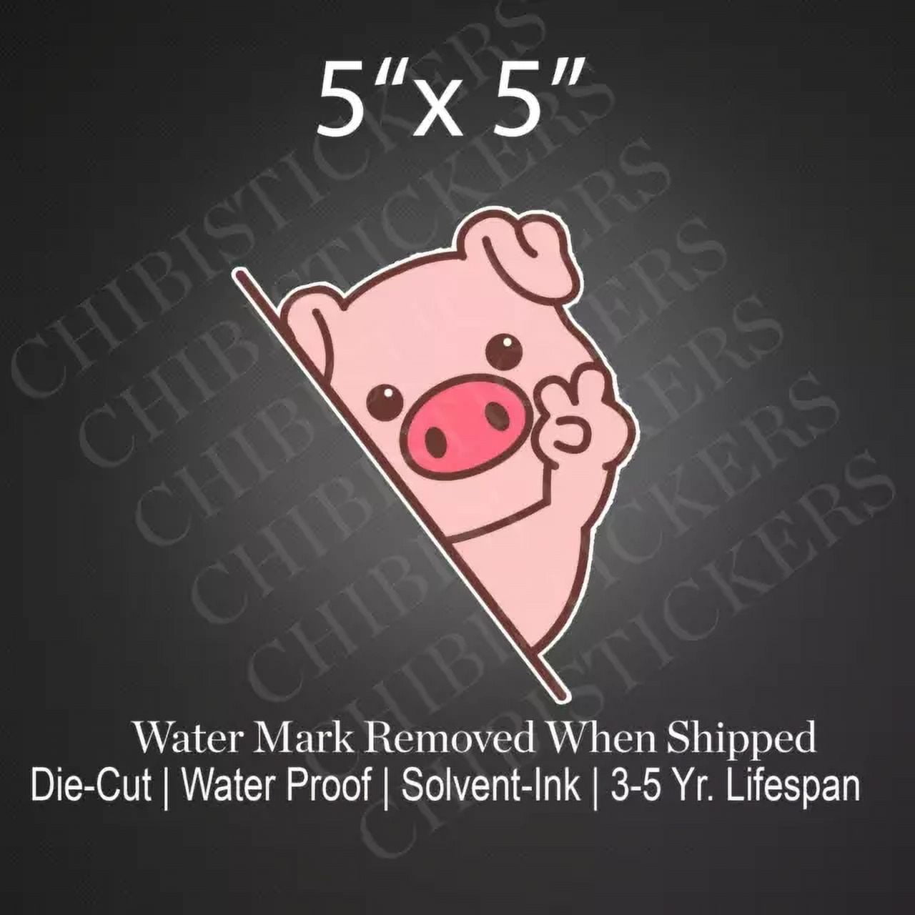 Kira Sticker With Cute Pig Peace Sign Kawaii Peeker Sticker Vinyl ...