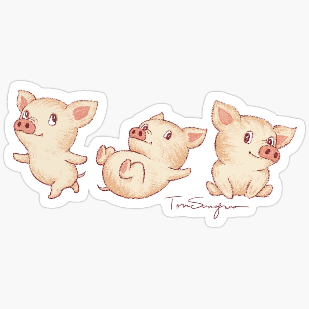 Kira Sticker - Cute Pigs Gift For You - Phone Stickers, Waterproof ...
