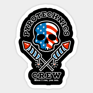 Kira Sticker With Cute Pyrotechnics Fireworks Crew Skull Flag Design ...