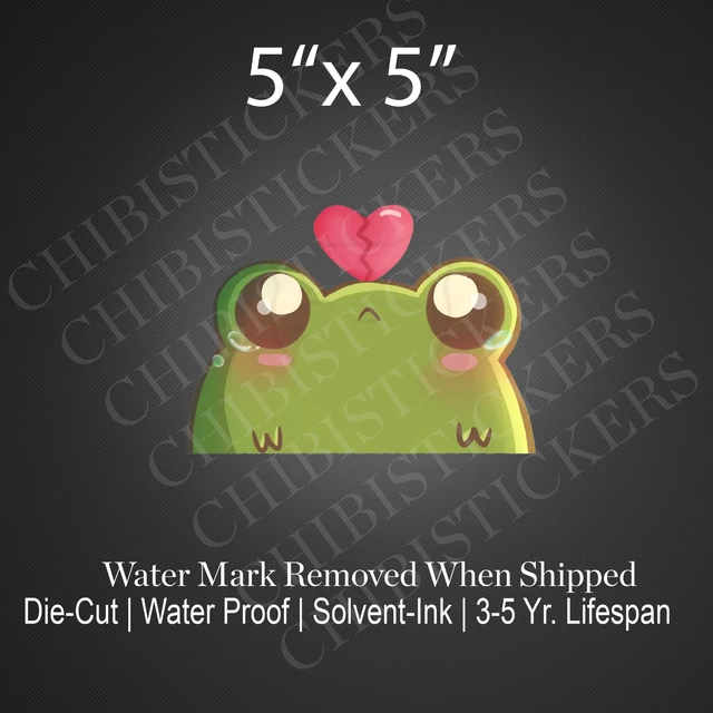 Kira Sticker With Cute Sad Froggy Frog Chibi Adorable Anime Vinyl ...