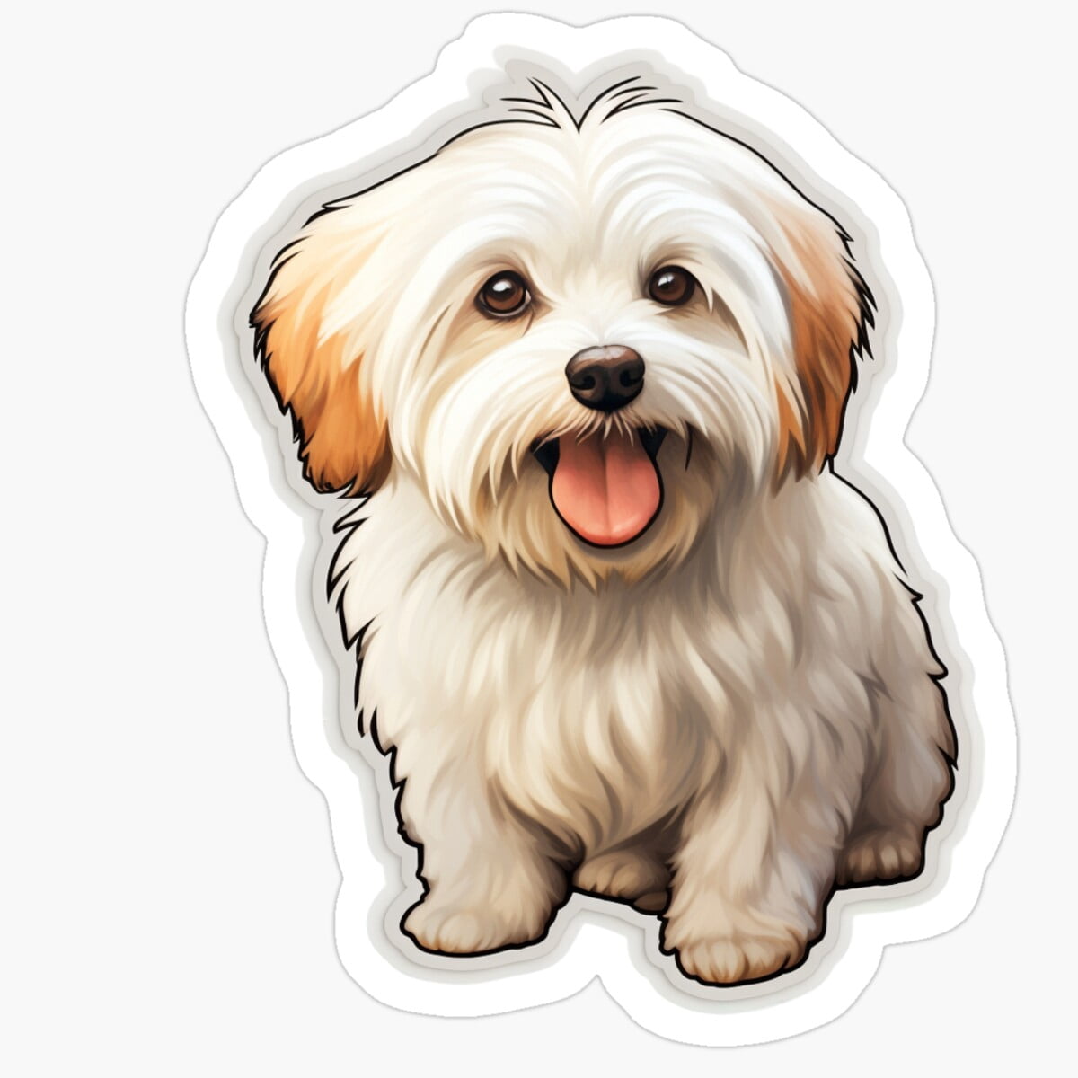 Kira Sticker - Cute Smiling Coton De Tulear Dog Sticker, Funny ...