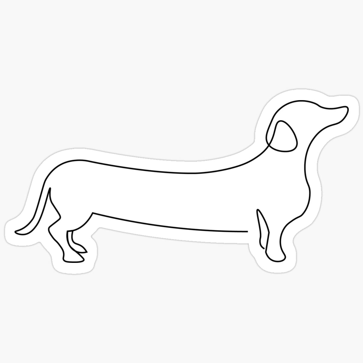 Kira Sticker - Dachshund One Line Minimal Art Sticker, Funny Waterproof ...