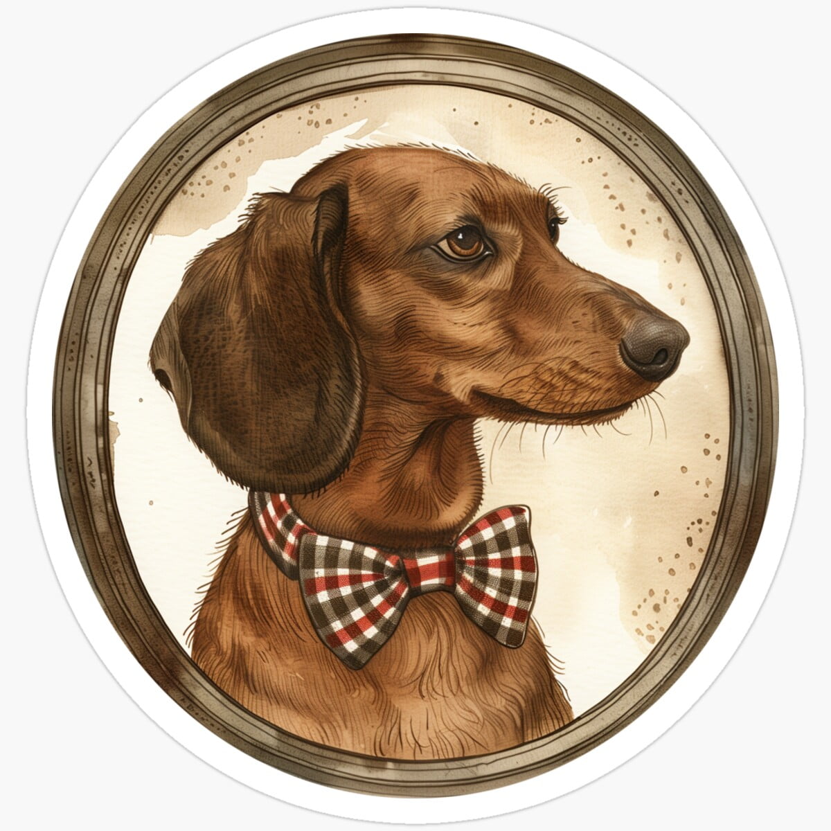 Kira Sticker - Dachshund Proper Pup Portrait Sticker, Funny Waterproof ...