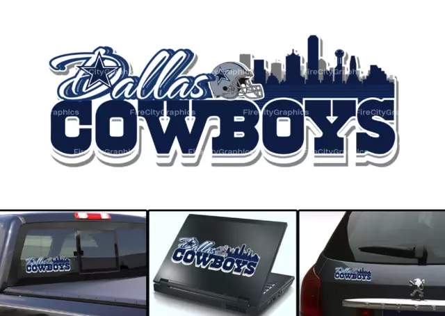 Kira Sticker With Dallas Dallas Football Team Decal Skyline Car Truck ...