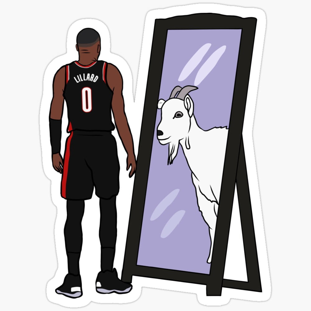 Kira Sticker - Damian Lillard Mirror Goat Sticker - Single, Trio, Or ...