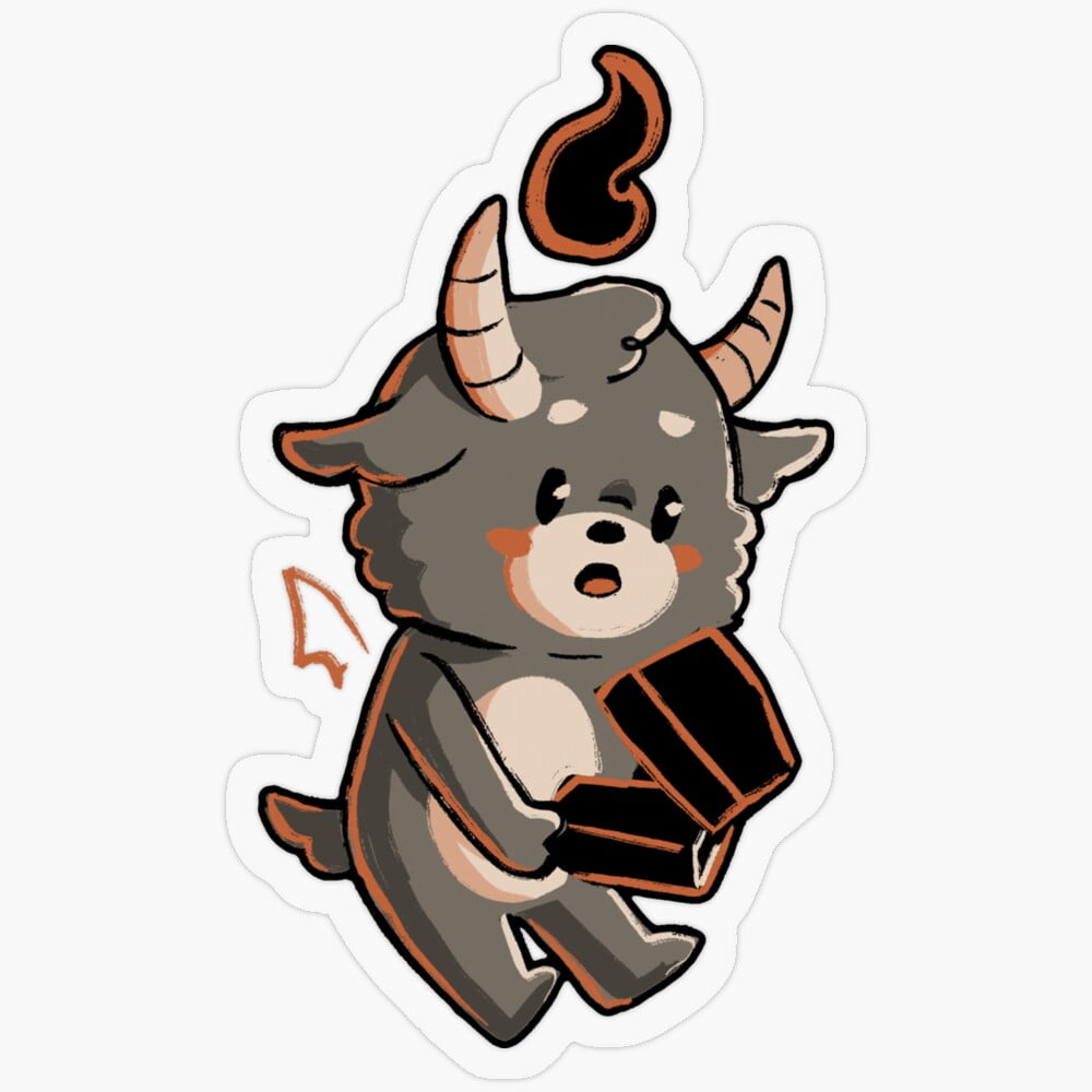 Kira Sticker With Dark Cuties - Evil Cute Lovely Baphomet Demon Black ...