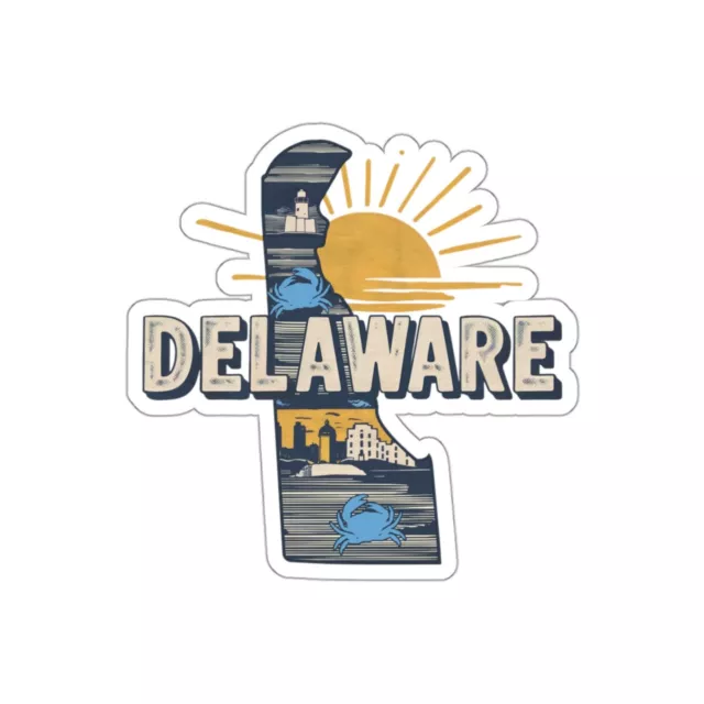 Kira Sticker With Delaware State Vinyl Outline Aesthetic Design United ...