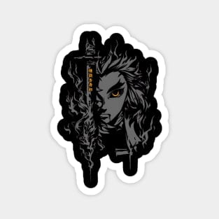 Kira Sticker With Demon Slayer Anime Character Kyojuro Rengoku ...