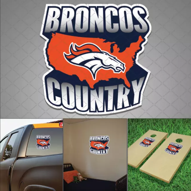 Kira Sticker With Denver Broncos Country Decal Vinyl Football For Car ...