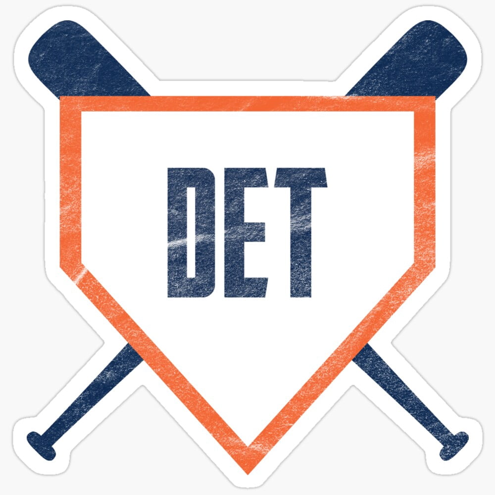 Kira Sticker - Detroit Abbreviation Retro Baseball Home Plate Design ...