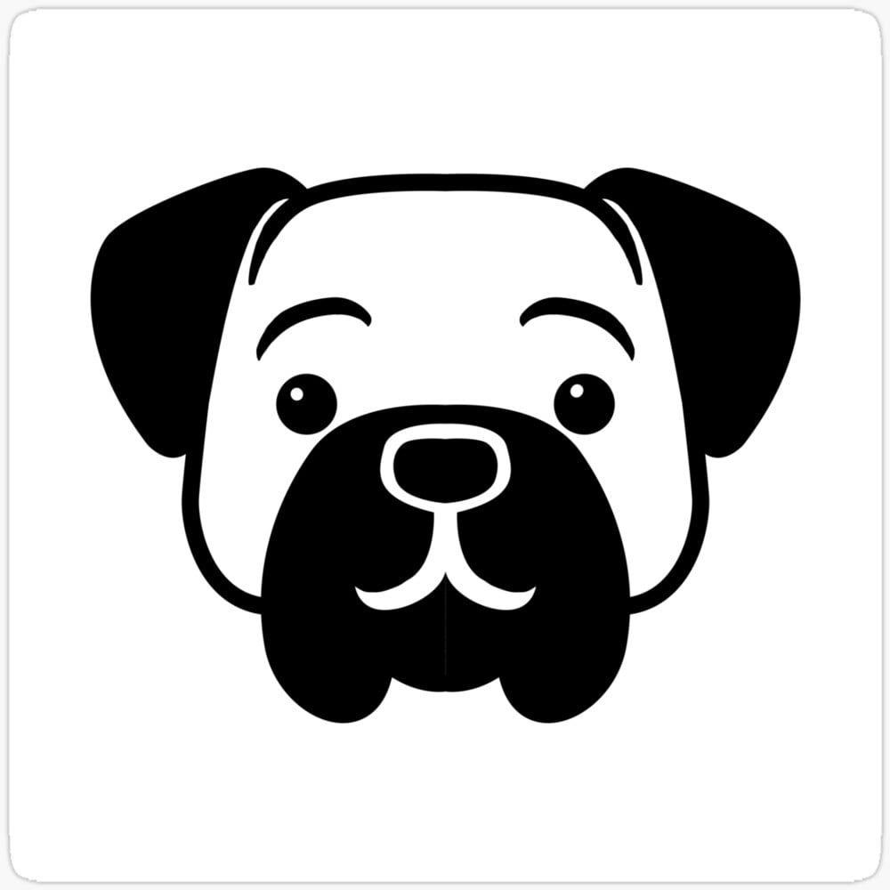 Kira Sticker - Dog Black And White Minimalist Pictogram Perfect Gift ...
