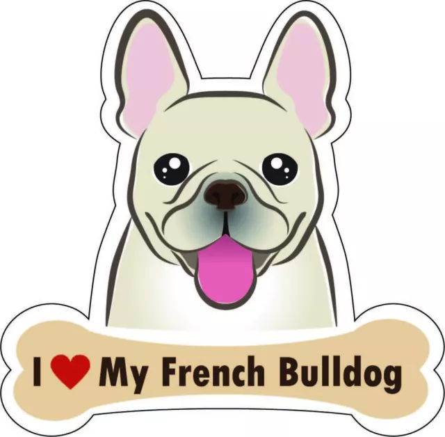 Kira Sticker With Dog Bone I Love My French Bulldog Car Sign Puppy ...