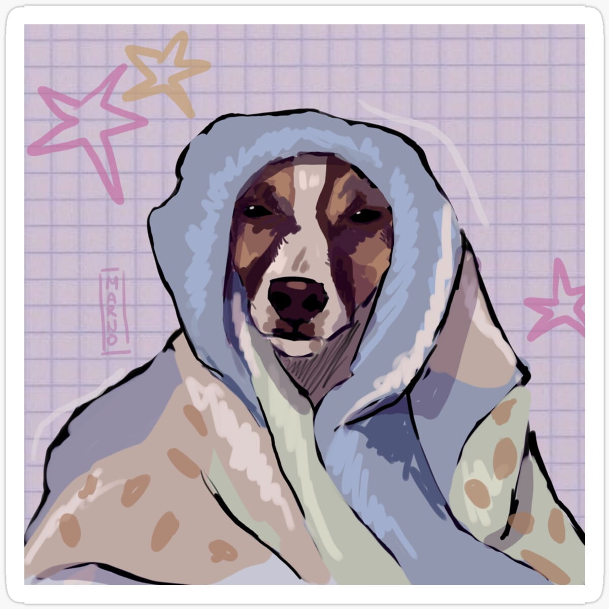 Kira Sticker - Dog In A Blanket Sticker, Funny Waterproof Decal For Pet ...