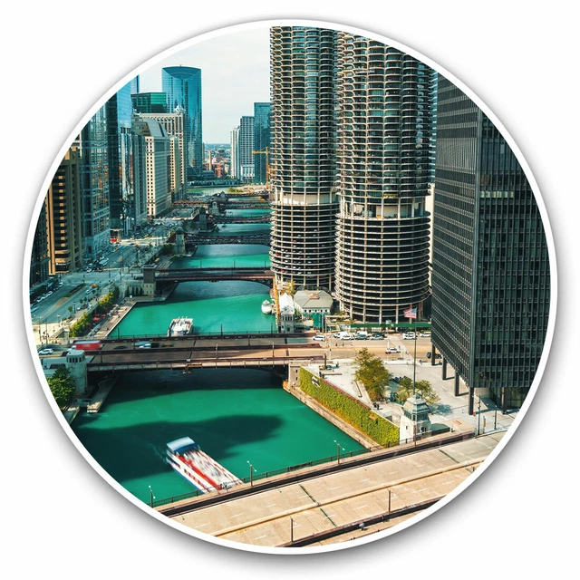Kira Sticker With Downtown Chicago River City Cool Gift Decorative ...