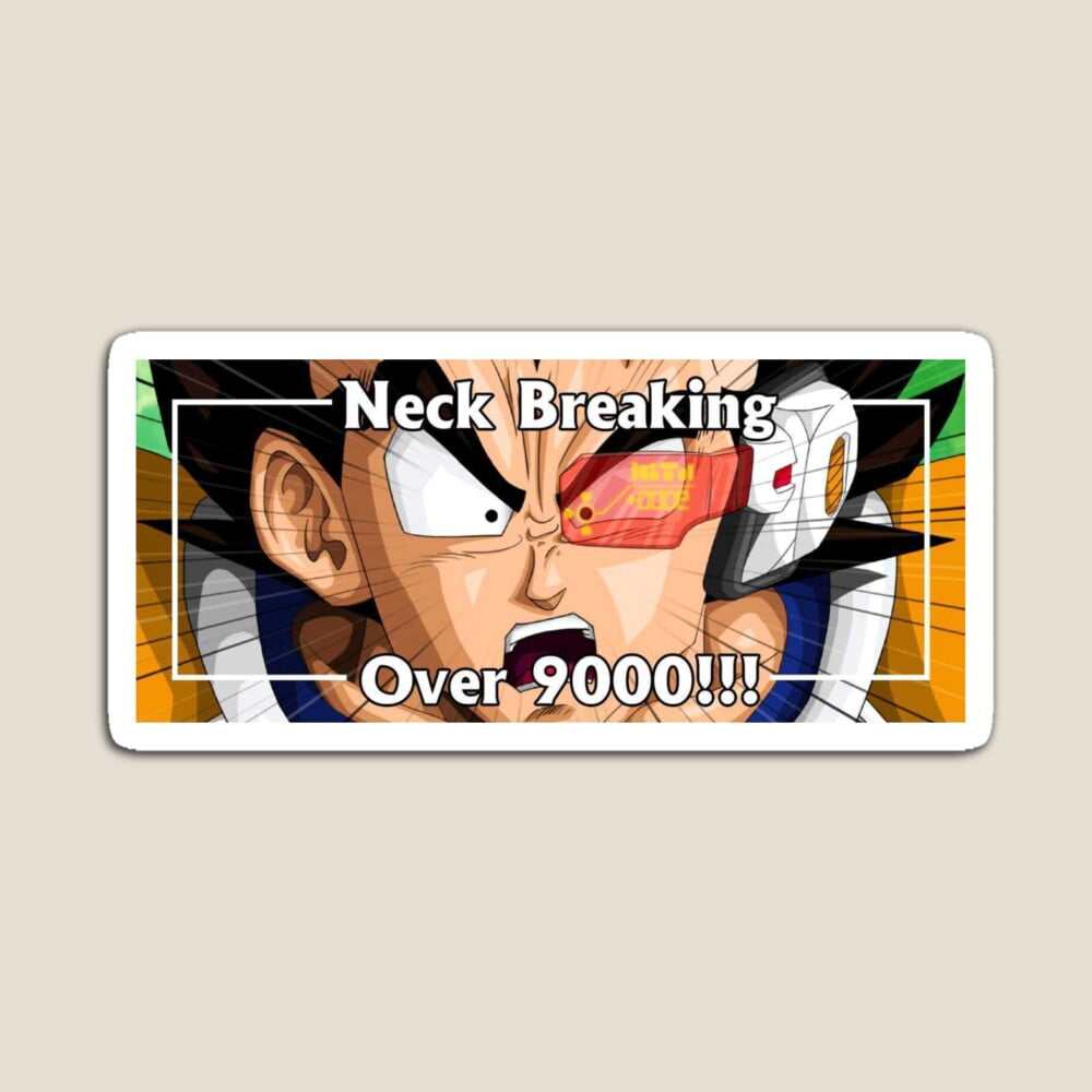 Kira Sticker With Dragon Ball Vegeta Neck Breaking Over 9000 Decorative ...