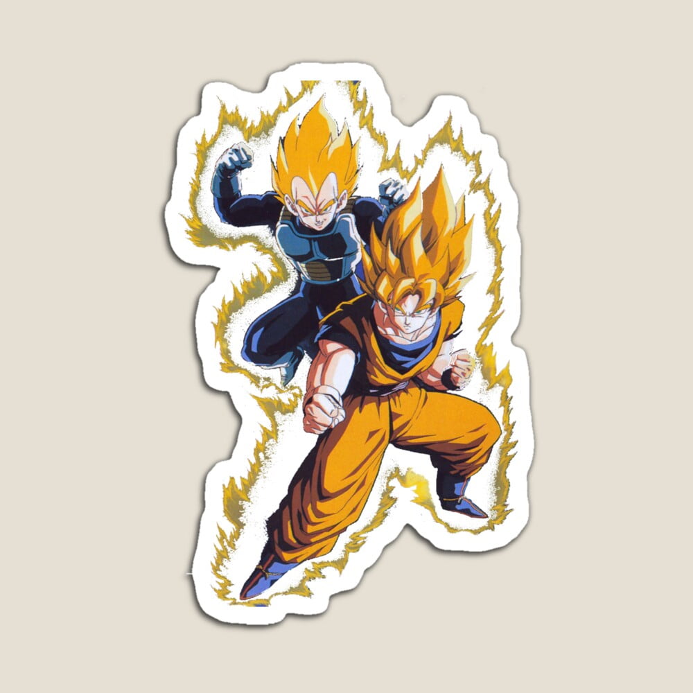 Kira Sticker With Dragon Ball Z Goku & Vegeta Super Saiyan Anime Print ...