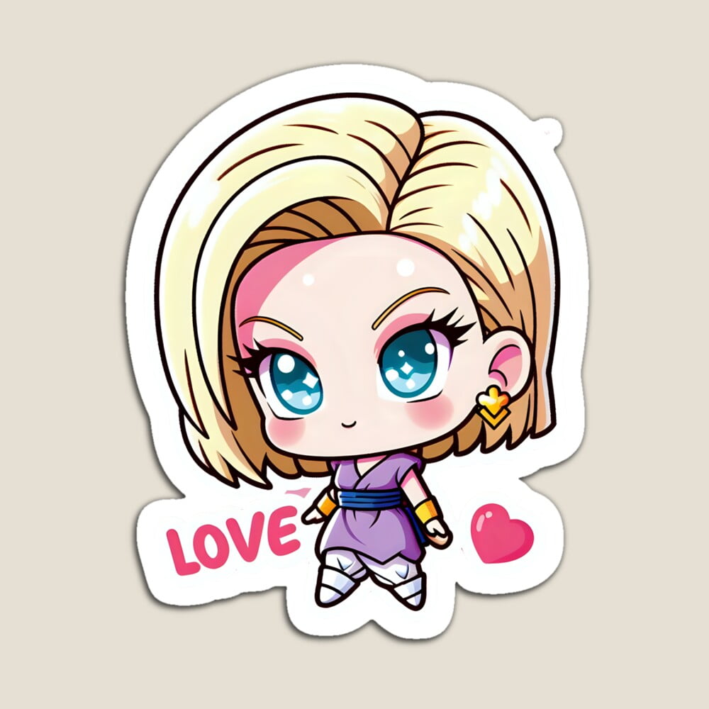 Kira Sticker With Dress Elegance: Chibi Android 18 Sticker Decorative ...