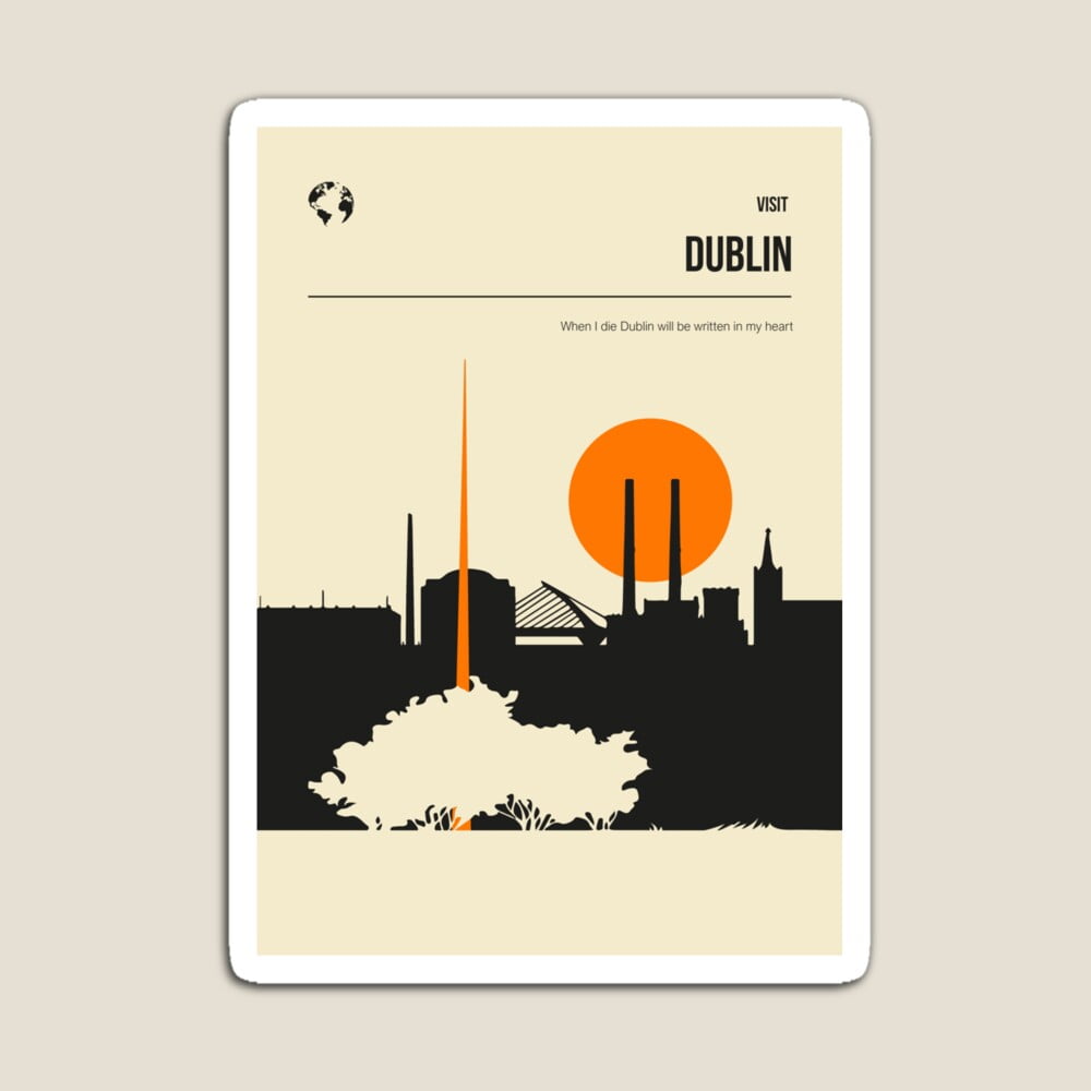 Kira Sticker With Dublin Ireland Vintage Minimal Book Cover Travel ...