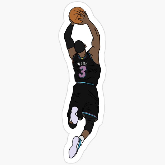 Kira Sticker - Dwyane Wade Black Miami Vice Sticker - Single, Trio, Or ...