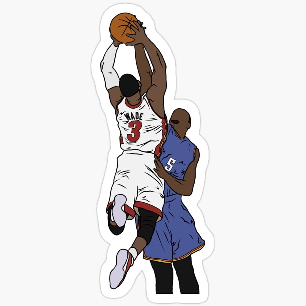 Kira Sticker - Dwyane Wade Dunks On Kendrick Perkins Sticker - Single ...