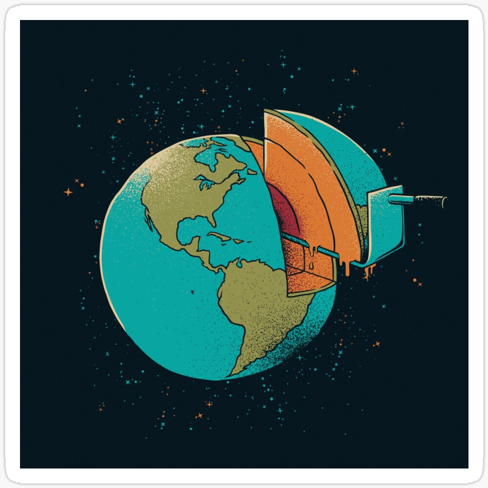 Kira Sticker - Earth Cake Earth Day Ecology Earth Map Sticker - Walmart.com