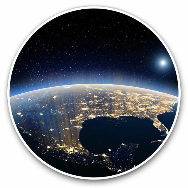 Kira Sticker With Earth From Space Usa America Cool Gift Decorative ...