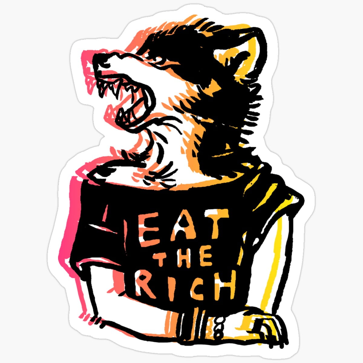 Kira Sticker - Eat The Rich Sticker, Funny Waterproof Decal For Pet ...