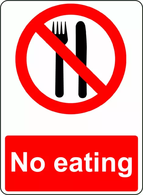 Kira Sticker With No Eating Osha Decal Safety Sign Usa Made Decorative ...