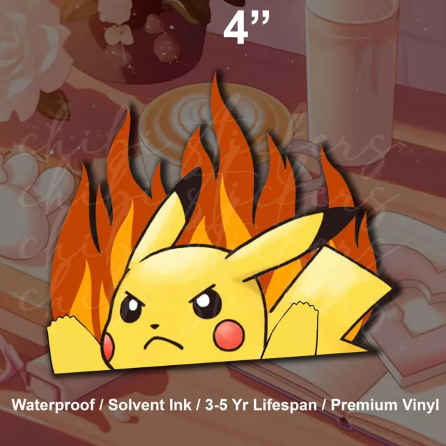 Kira Sticker With Electric Pokemon Raichu Angry Pikachu Vinyl ...
