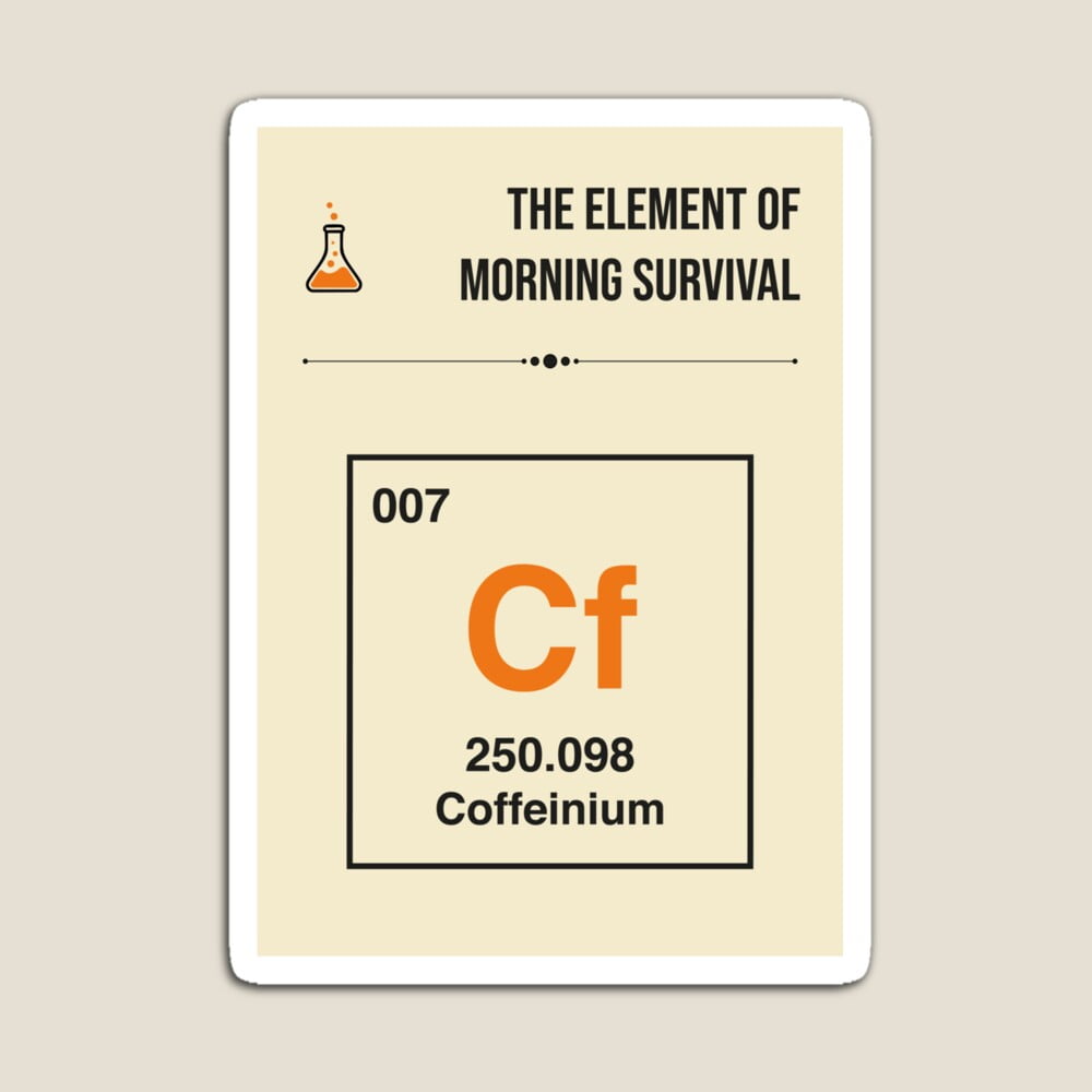 Kira Sticker With Element Of Morning Survival Funny Coffee Periodic ...