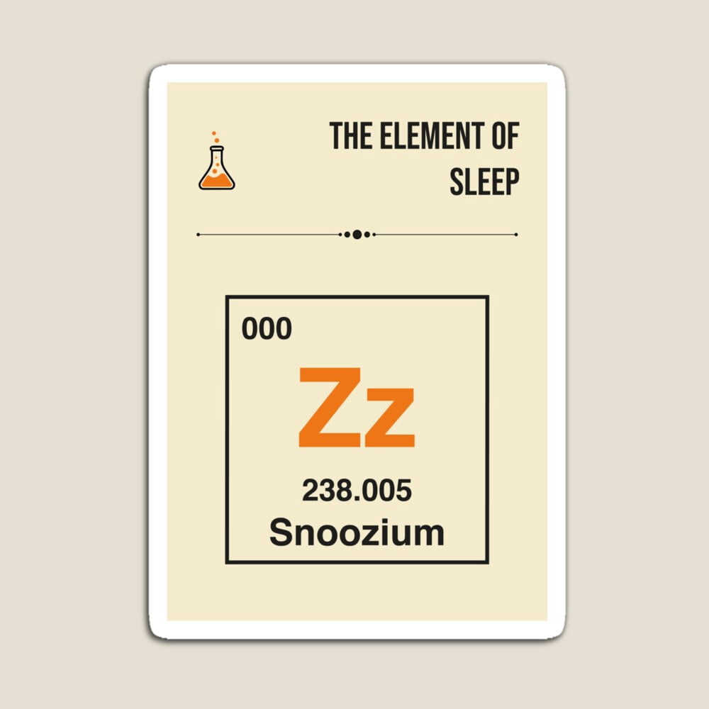 Kira Sticker With Element Of Sleep Funny Periodic Table Snoozium Geek ...