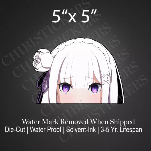 Kira Sticker With Emilia Re Zero White Hair Chibi Anime Jdm Vinyl Decal ...