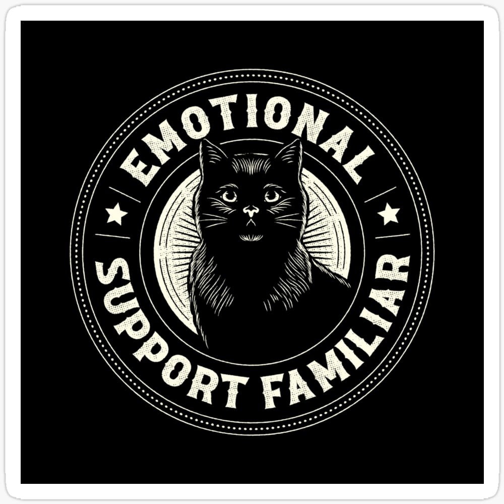 Kira Sticker - Emotional Support Familiar Black Cat Sticker - Walmart.com