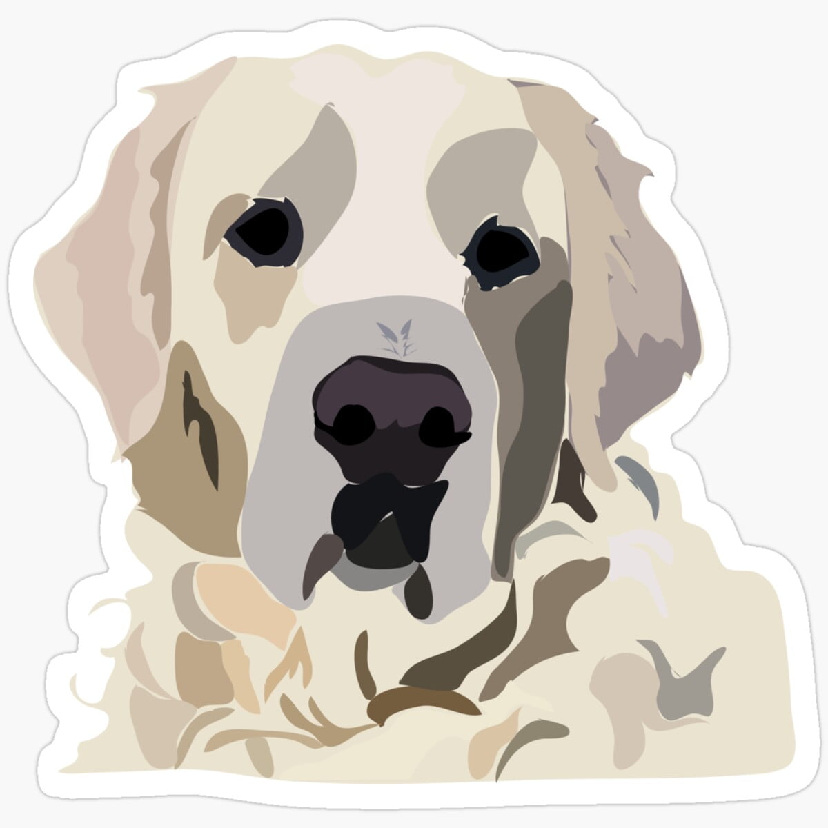 Kira Sticker - English Cream Golden Retriever Sticker, Funny Waterproof ...