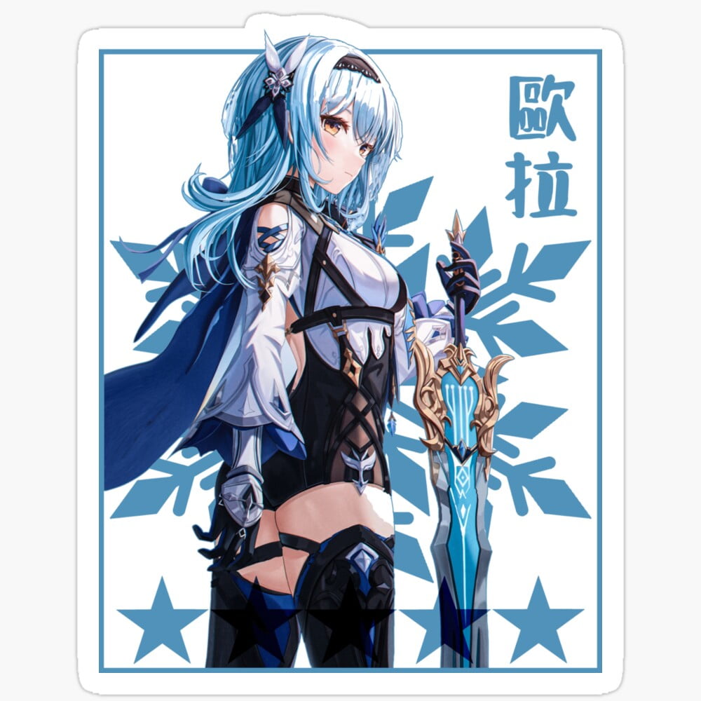 Kira Sticker - Eula Genshin Impact Aesthetic Anime Vaporwave Gift For ...